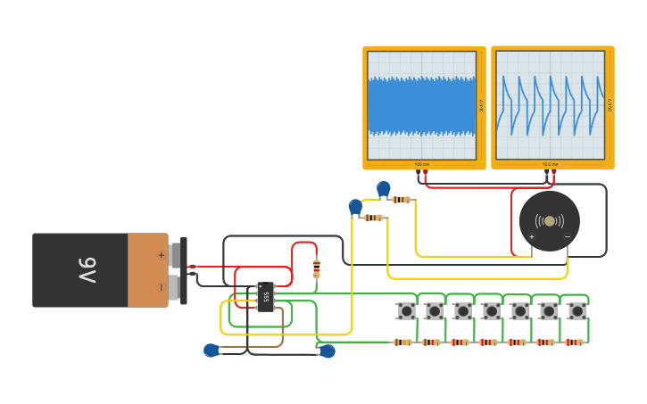 Circuit design electronic organ - Tinkercad