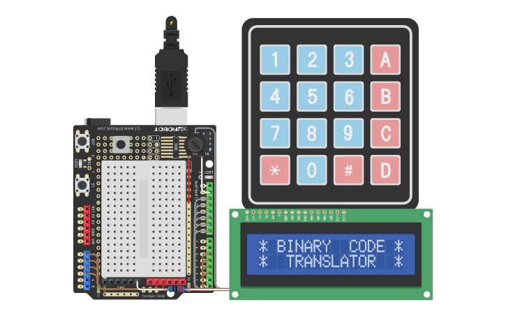 Circuit design BINARY CODE TRANSLATOR (NUMBERS: 0 TO 9) - Tinkercad Circuit design BINARY CODE TRANSLATOR (NUMBERS: 0 TO 9) - Tinkercad