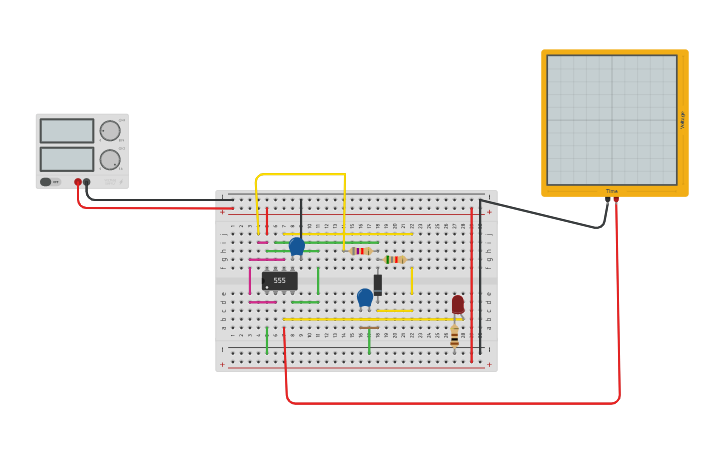 Circuit design 555 ASTABLE MULTIVIBRATOR - Tinkercad
