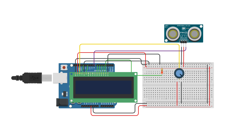 Circuit Design Distance Measuring Device Tinkercad