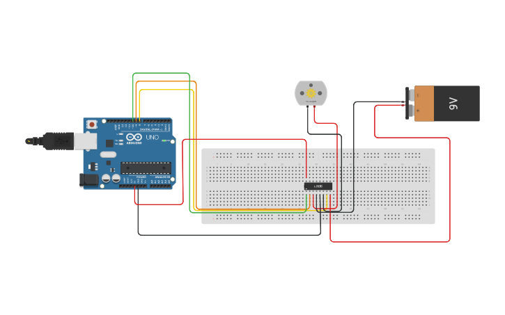 Circuit design DC Motor - Tinkercad