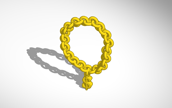 3D design gold chain - Tinkercad