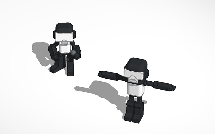 3D design tankman + fnf idle pose - Tinkercad