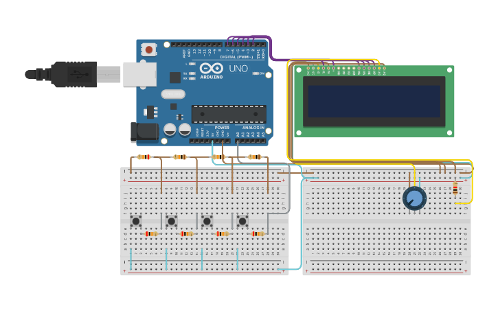 Circuit design Snake game - Tinkercad