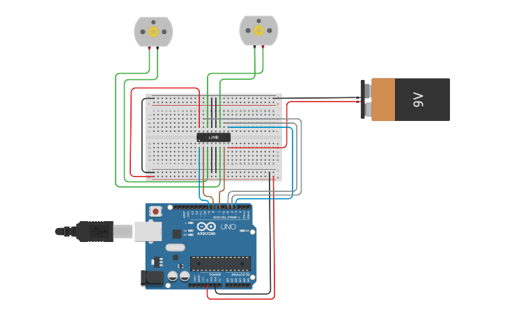 Circuit design Speed & Direction Control of DC Motors using L293D_for ...