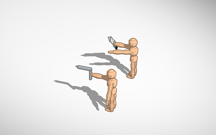 3D design Action figures gun\sword - Tinkercad