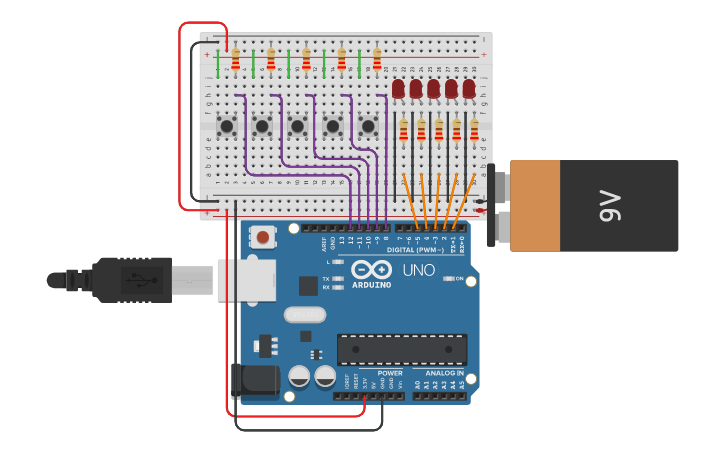 Circuit design elevador - Tinkercad