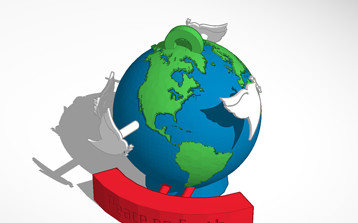 3D design Peace on Earth Ornament - Assembled - Tinkercad