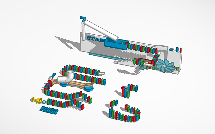 3D design Chain Reaction Machine - Tinkercad