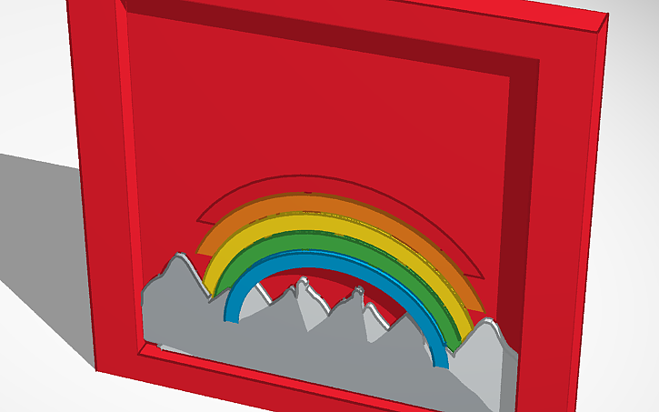 3D design rainbow frame - Tinkercad