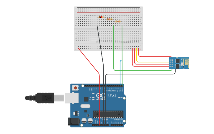 Circuit Design Arduinomódulo Wifi Esp2866 Tinkercad
