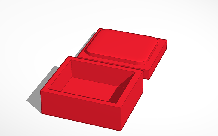 3D design Red box with a lid - Tinkercad