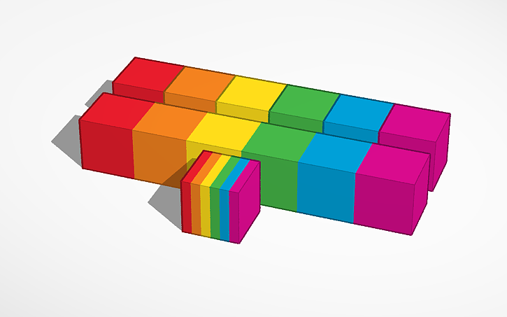3D design how to make a rainbow block - Tinkercad