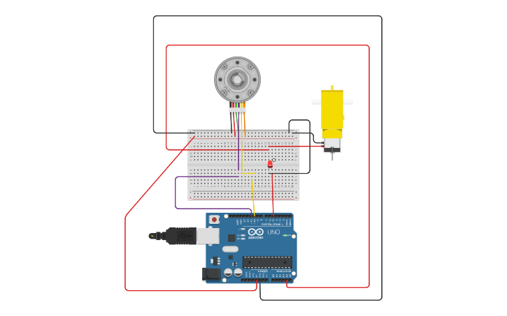 Circuit design Washing Machine - Tinkercad