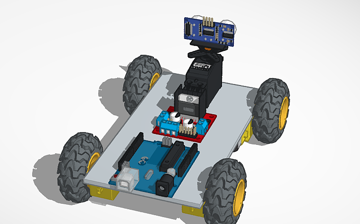 3D design OBSTACLE AVOIDING CAR - Tinkercad