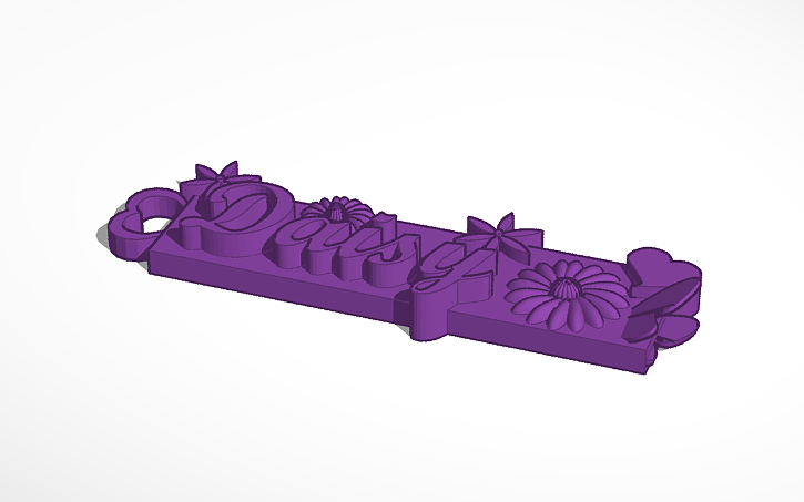3D design Daisy name tag - Tinkercad