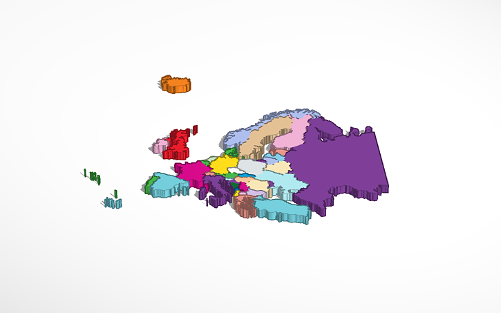 3D design Lucas Europe Map - Tinkercad