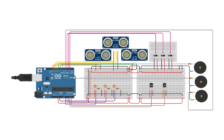 Circuit design Smart Blind Stick | Tinkercad