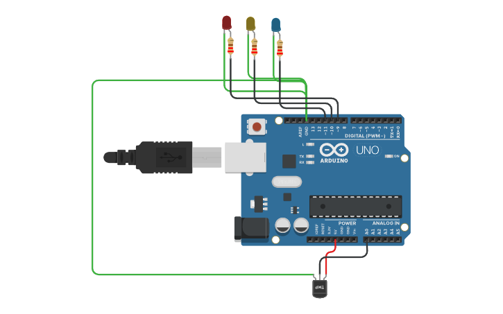 Circuit design Temp_Detector - Tinkercad