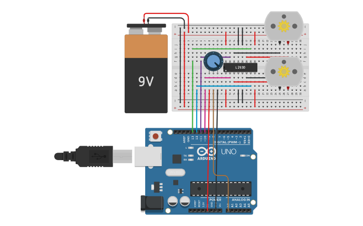 Circuit design L298_MOTOR - Tinkercad