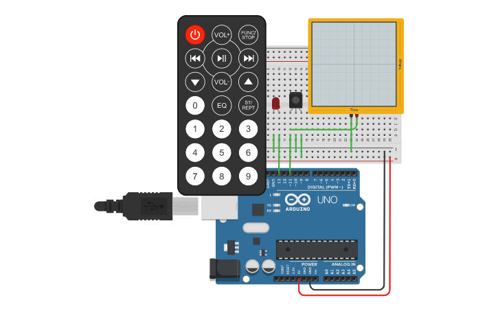 Circuit design AB13 - Sensor Infrarrojo y Control | Tinkercad