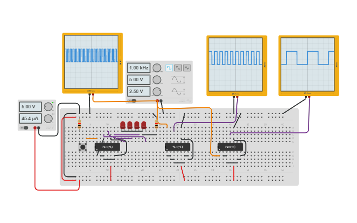 Circuit design bcd counter - Tinkercad