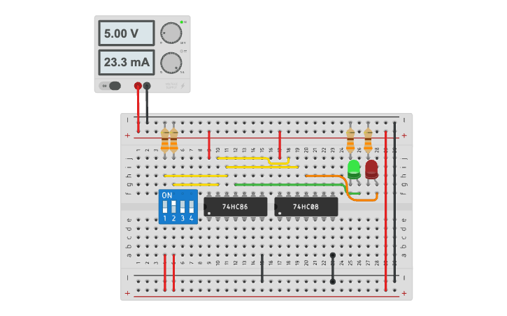 Circuit Design Half Adder Using Xorandand Tinkercad