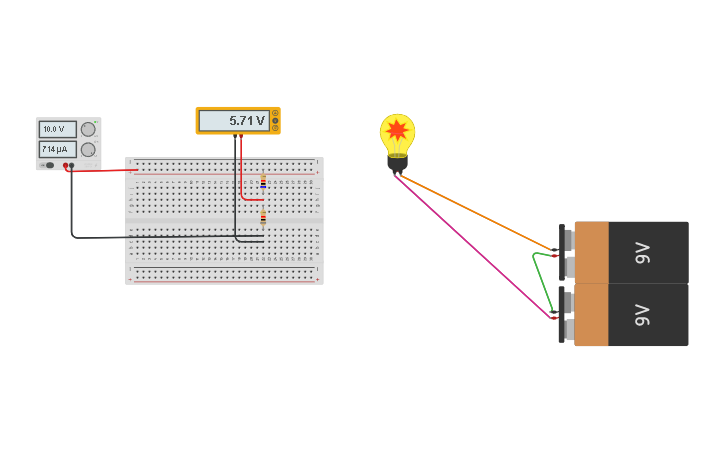 Circuit Design Voltage Divider Tinkercad
