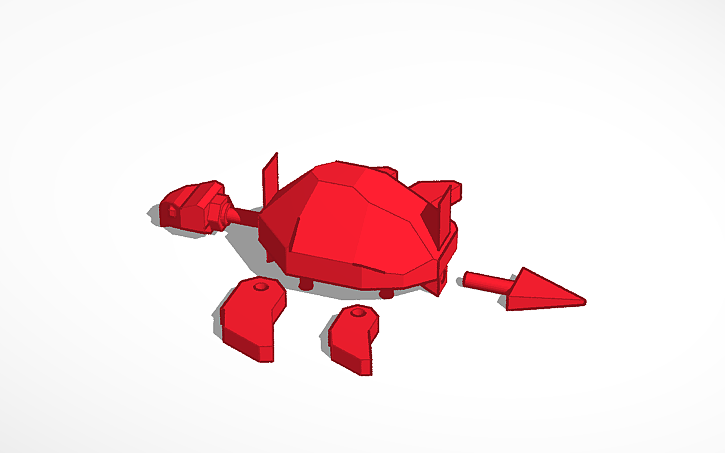 3D design 3D printable turtle - Tinkercad