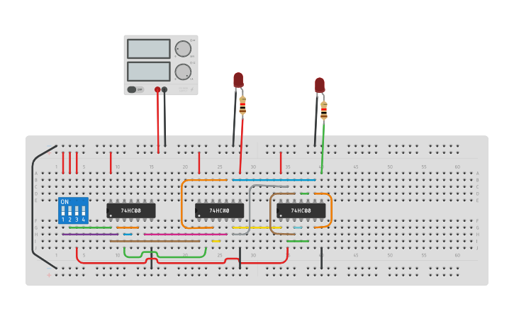 Circuit design Full subtractor using NAND gates - Tinkercad