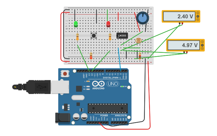 Circuit design Copy of Workshop: Interrupt Button and LED - Tinkercad
