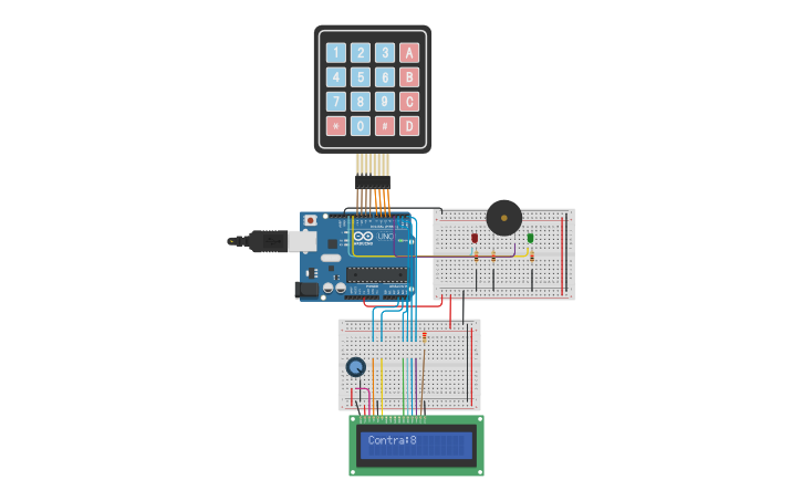 Circuit design LCD-PASSWORD - Tinkercad