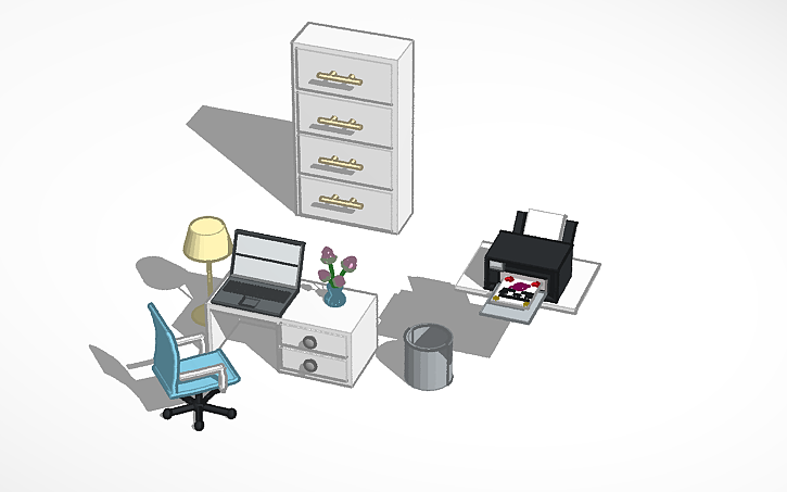 3D design Drawer and desk - Tinkercad