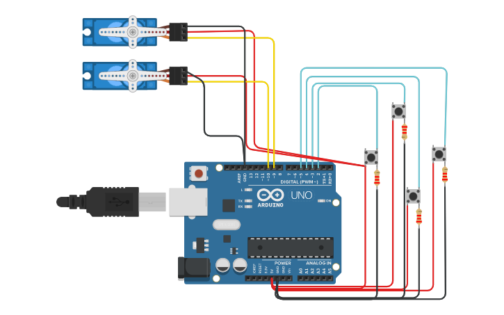 Circuit design Brazo Robotico - Tinkercad