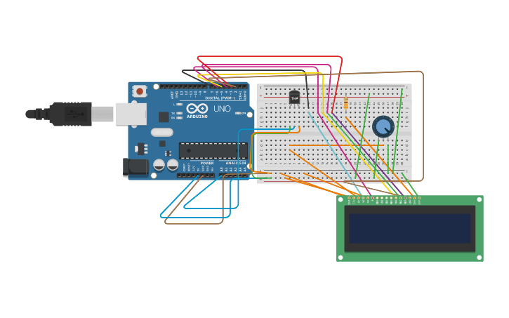 Circuit design temperatura - Tinkercad