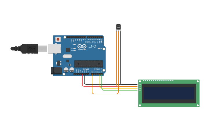 Circuit design Temperature Sensor - Tinkercad