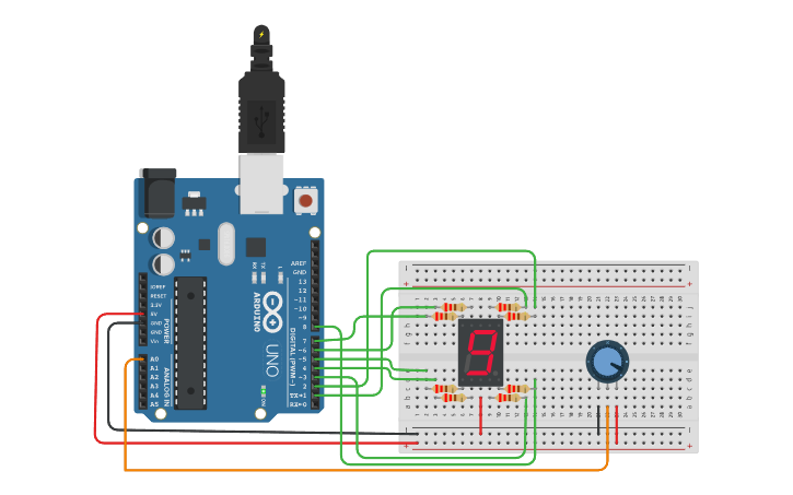 Circuit design Display de 7 segmentos - descendente - Tinkercad Circuit design Display de 7 segmentos - descendente - Tinkercad