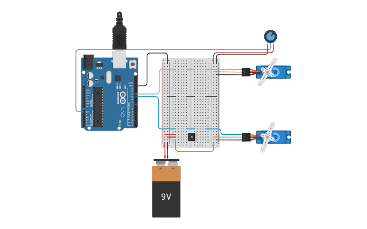 Circuit design PROJETO SERVO BIEL - Tinkercad