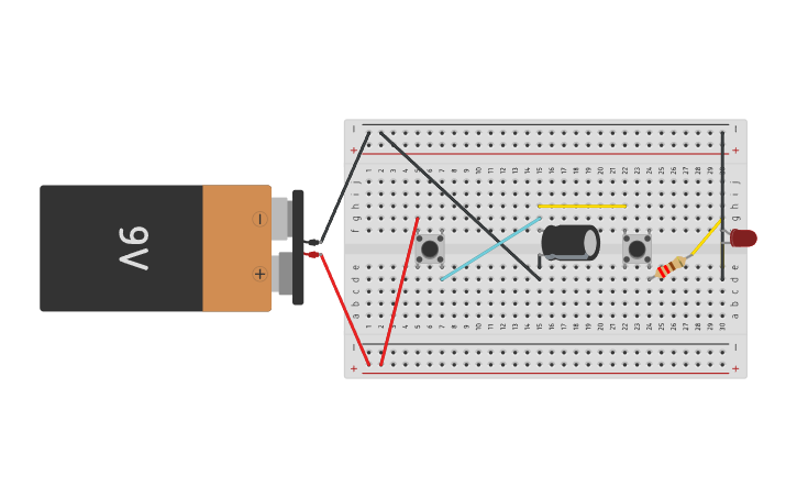 Circuit design capacitor charging and discharging - Tinkercad