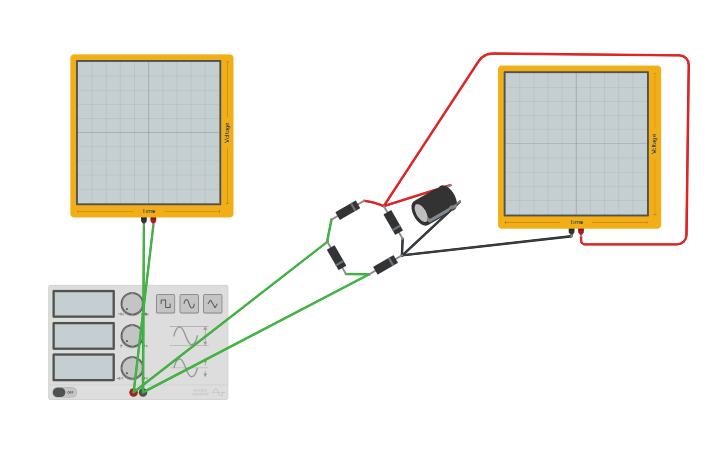 Circuit design Pont de diode - Tinkercad