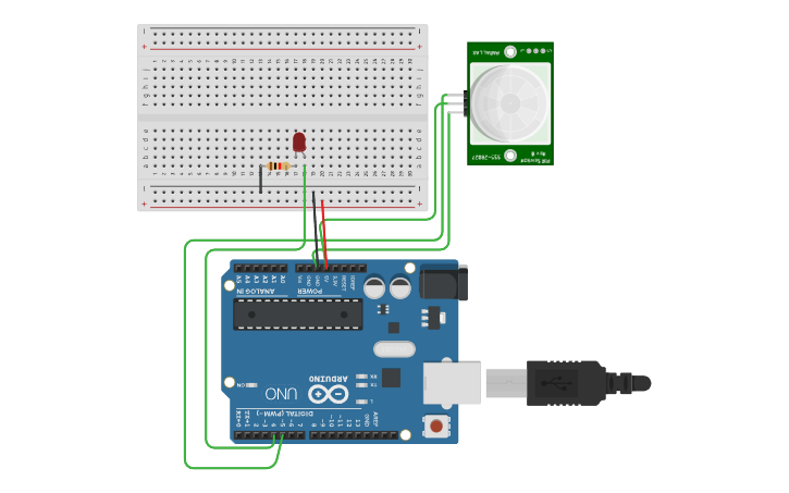 Circuit Design Detection Of Motion Of Object Tinkercad