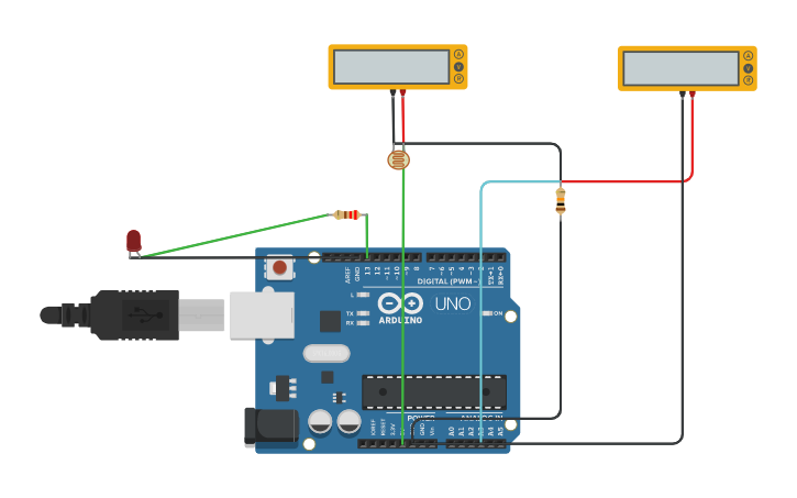 Circuit design LDR Sensor - Tinkercad