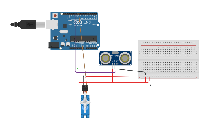 Circuit design Sonar - Tinkercad