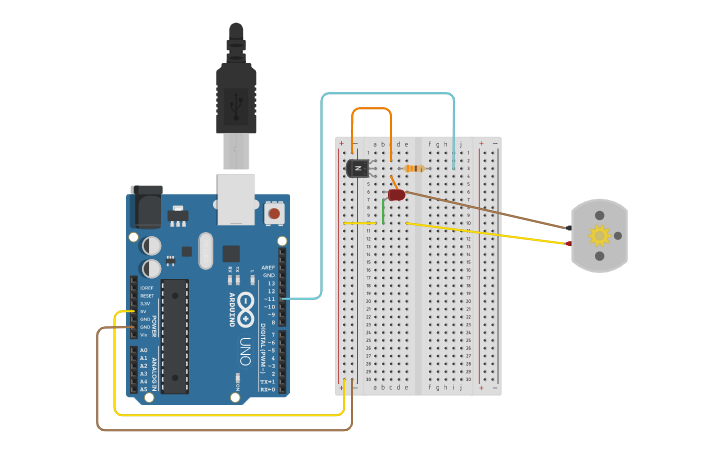 Circuit design DC MOTOR - Tinkercad