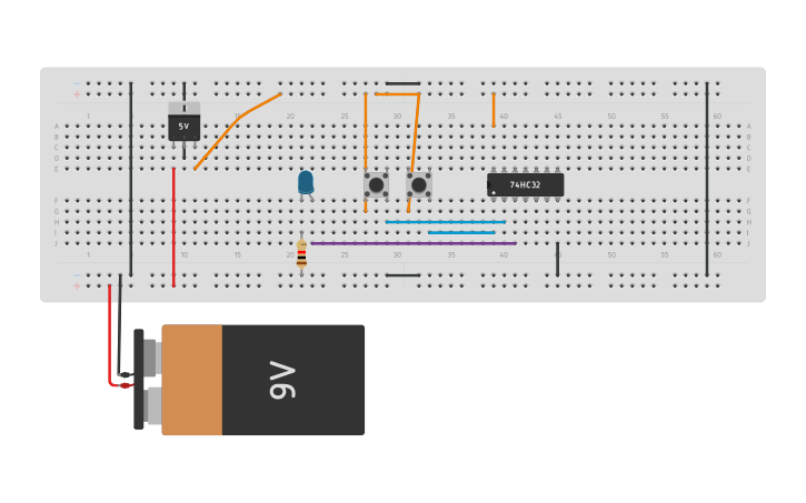 Circuit design OR Gate - Tinkercad