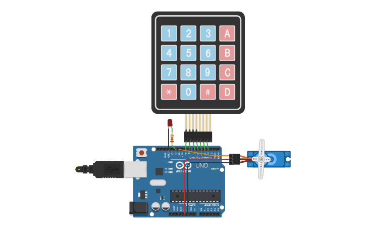 Circuit design Copy of Cassaforte - Tinkercad