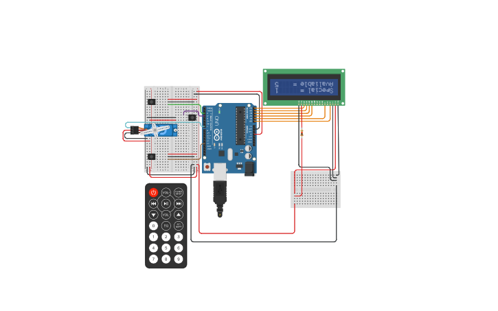 Circuit design Smart System of Parking - Tinkercad