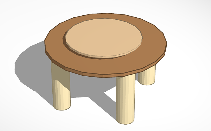 3D design circle table - Tinkercad