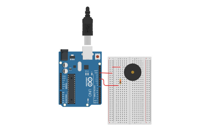 Circuit design Latihan Buzzer - Tinkercad