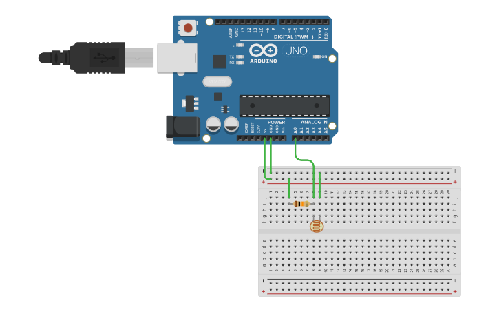 Circuit design 光敏电阻 - Tinkercad